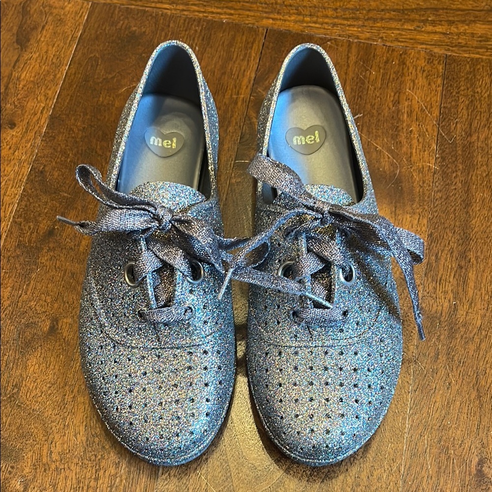 Melissa Silver Flats With Perforated Design - Gem